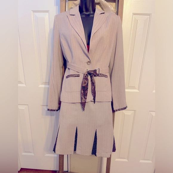 Chadwicks | Dresses | Tailored Dress Suit With Detailed Belt Trim And ...